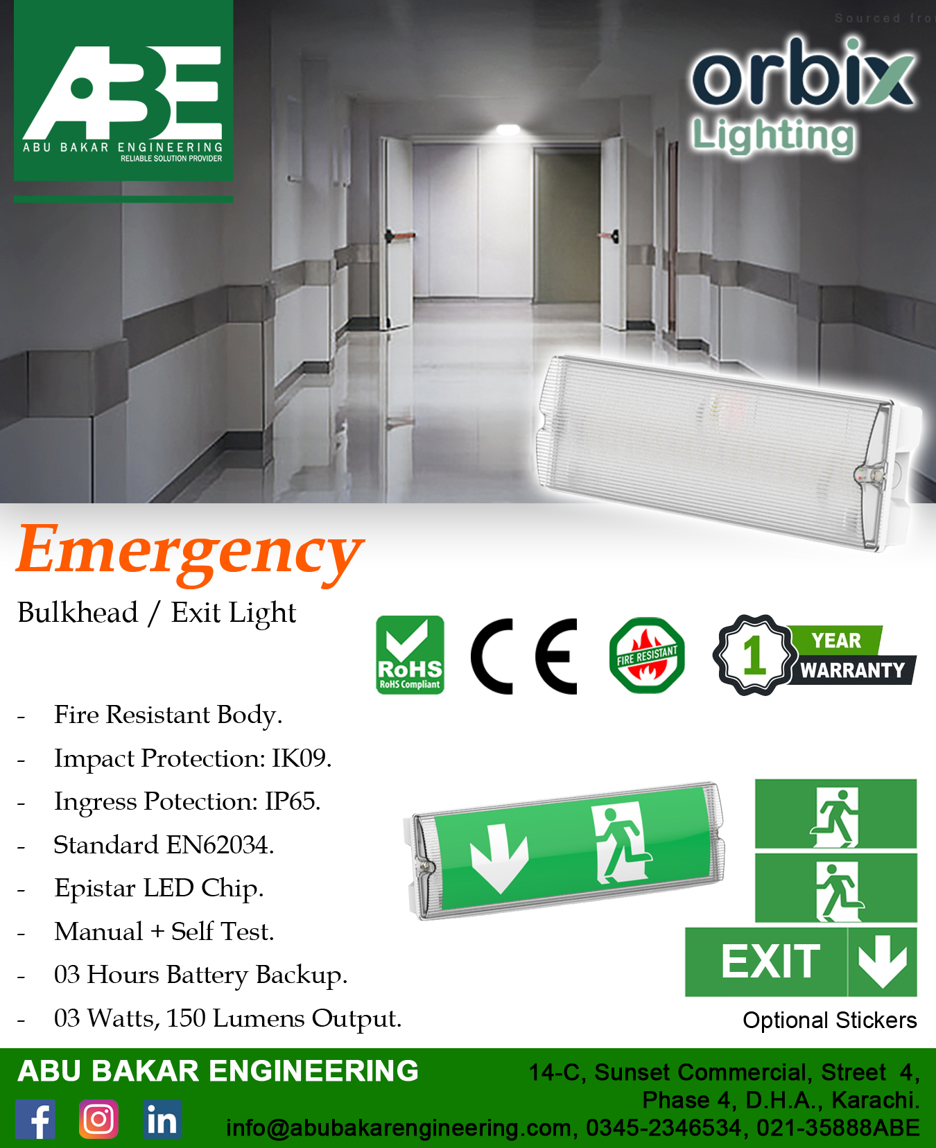 Abu Bakar Engineering | Electrical Engineering | Orbix Lighting